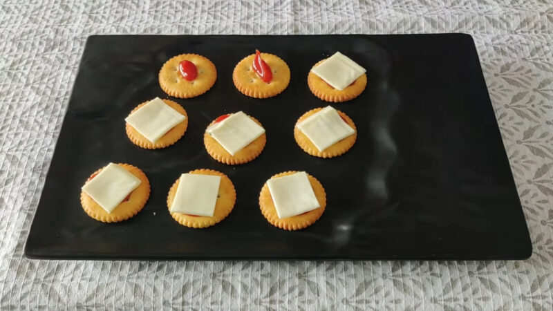 Monaco Biscuit Canapes | Monaco Biscuit Toppings - Veggie Food Recipes