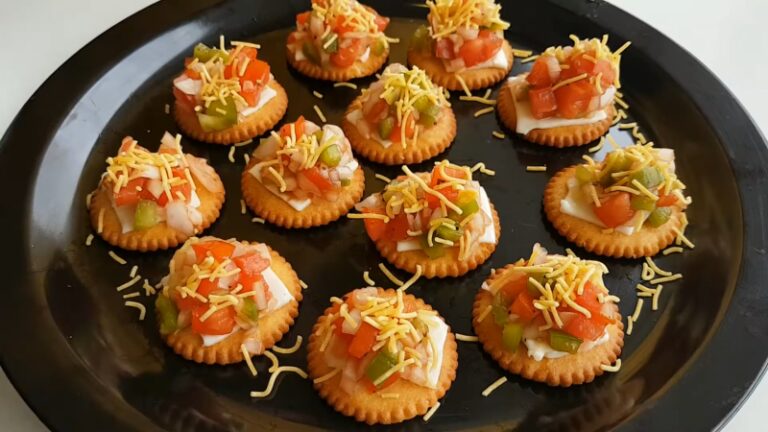 Monaco Biscuit Canapes | Monaco Biscuit Toppings - Veggie Food Recipes